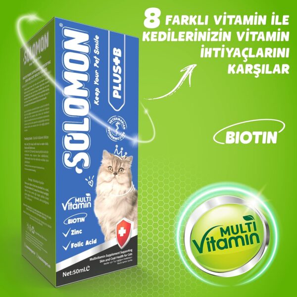 Solomon Plus+B Kediler İçin Tüy Sağlığını Destekleyici Multivitamin ...