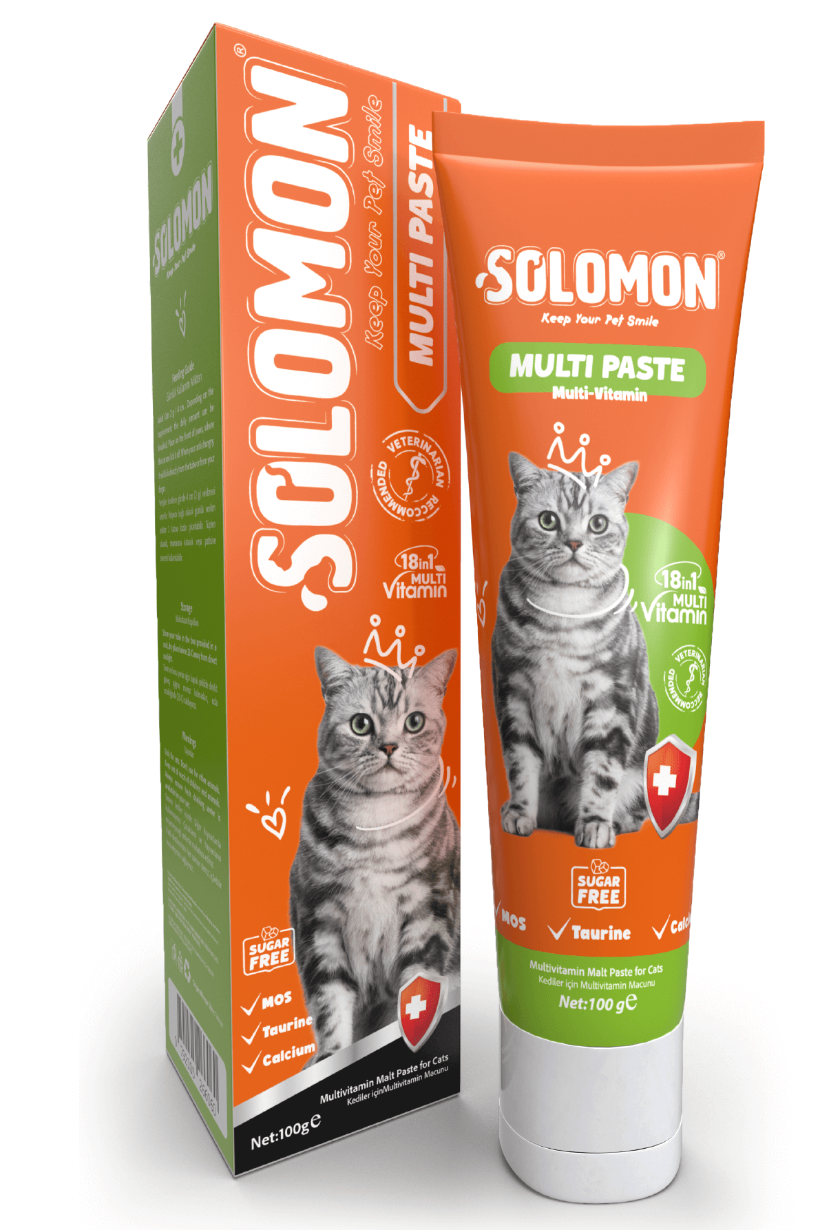 Solomon Multi Paste 100 Gr Kediler İçin Multivitamin Malt Macunu - Solomon